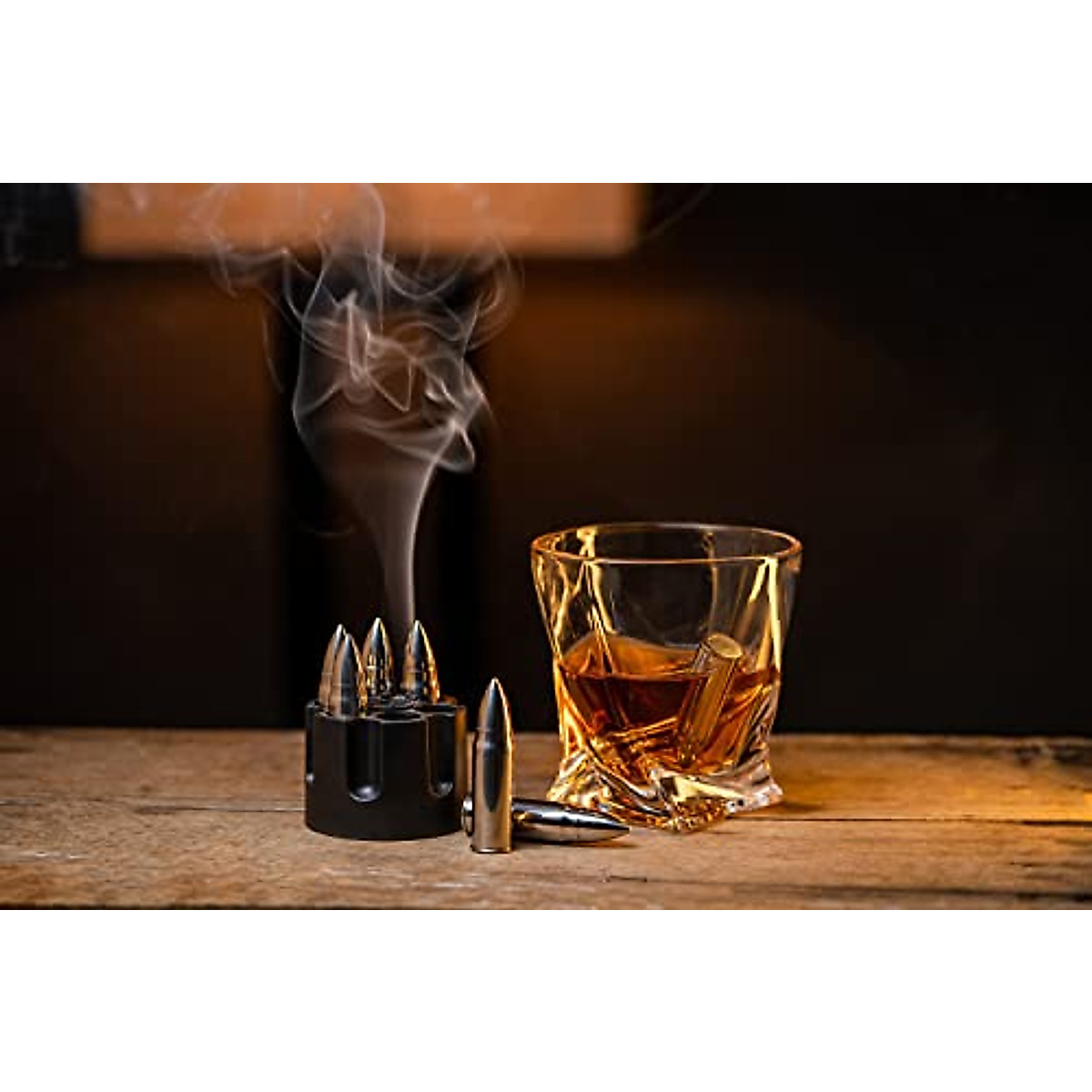 Set of 6 Whiskey Stones Extra Large with Base, Gifts for Christmas Stocking Stuffers, for Men Dad, Unique Ideas for Birthday Boyfriend Him Cool Gadgets for Husband Brother