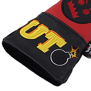 Craftsman Golf Rescue Hybrid Headcover Embroidery Bomb, Red and Black PU Leather Golf Head Covers for Hybrid (Hybrid Cover UT)
