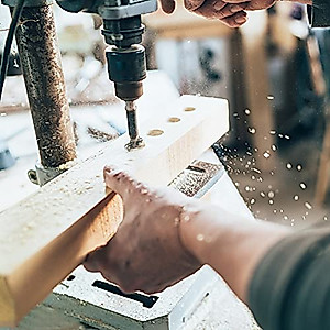 COMOWARE Forstner Bit Set - 16 Pcs Forstner Drill Bits Set for Wood, Auger Opener Round Shank Drilling Cutting Tool for Woodworking