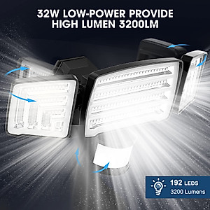 WWimy LED Security Lights Motion Sensor Outdoor Light 32W Bright Outside Flood Light with 3 Mode & Remote Control IP65 Waterproof for Garage Yard