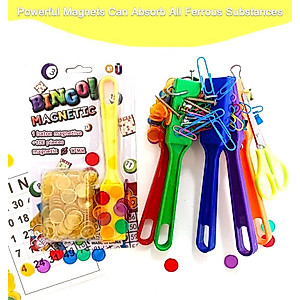 Dacefloy Magnetic Bingo Wand 7.5" Magnet Bar-1 Piece-Collect Tool for Paper Clips, Nails, Screws, Pins, Sewing Needles and Studs