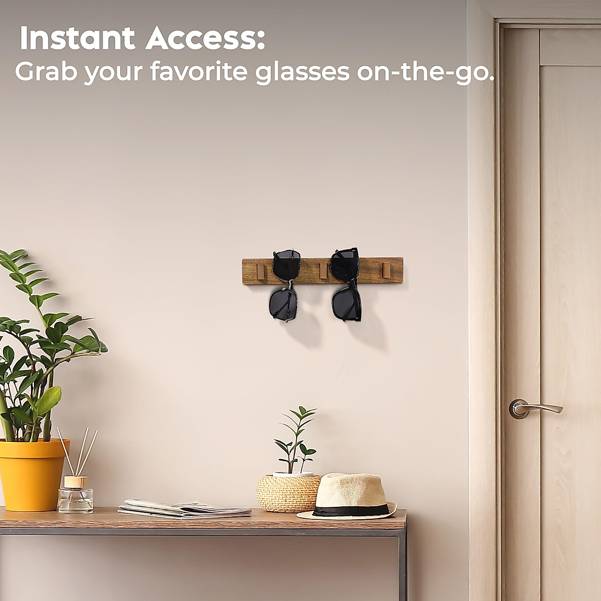 Spaceneat Sunglasses Holder for Wall - Keep Your Eyewear Safe - Sunglass Organizer Storage, Eyeglass Holder Stand, Sun Glasses Organizer Display Rack - Sunglass Holder for Multiple Glasses, 5 Slots