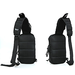 LarKoo Sling Backpack Chest bag - Tactical Chest Pistol Bag Shoulder Bags Crossbody Sling Backpack Holster Bag for Concealed Carry Fanny Pack