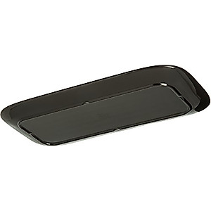 Carlisle FoodService Products Epicure Plastic Tray, 14.75" x 6.75", Dark Woodgrain (Pack of 12)