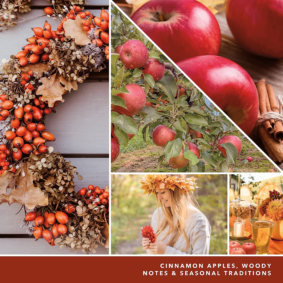 Yankee Candle Autumn Leaves and Autumn Wreath Scented 22oz Large Jar Candles Bundle (2-Pack)