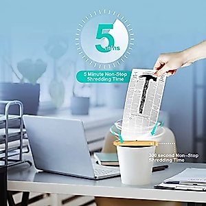 Wood Grain Paper Shredder Without Basket, 7-Sheet Strip Cut Shredder for Office/Home Use, Mini Paper Shredder Also Shreds Name Card, Portable Shredder with Extendable Arm,Durable&Fast with Jam Proof