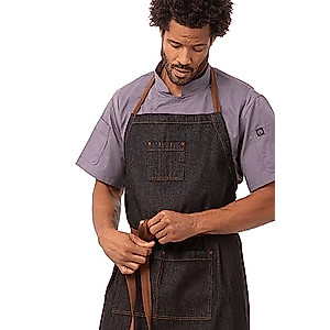 Chef Works Unisex Memphis Chefs Bib Apron, Black, One Size