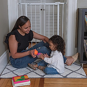 Summer Infant Everywhere Extra Tall & Extra Wide Pet and Baby Gate, 28.75" - 39.75" Wide, 36" Tall, Pressure and Hardware Mounted, Install In-Between Rooms, Doorways and Stairways - White Metal