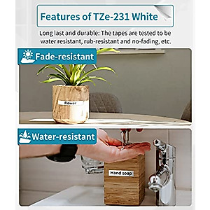 4 Pack T-Ze231 Label Tape Compatible with Brother P Touch Label Tape TZe-231 TZe231Tape 12mm 0.47 Inch Laminated, Black on White