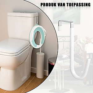 TOYMIS 1pc Potty Seat Hook, Potty Hook for Kids Z Shaped Door Hangers No Drill Multifunctional Over The Door Hooks for Hanging Potty Training Seat Toilet Tank Wardrobes Closets Cabinets (White)