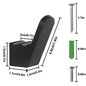 Coat Hooks Wall Mounted Coat Rack, 16.7'' Long, Entryway Hanging Coat Rack, White Wood Coat Rack with 5 Black Literary Rustic Hooks, Wooden Decorative Hooks Rail for Coat, Scarf, Bag, Towel, Hat