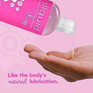 Sliquid Sassy Water-Based Lube - Thick, Long-Lasting Gel, Natural Lube for Women/Men/Couples, Unscented, 8.5 Fl Oz