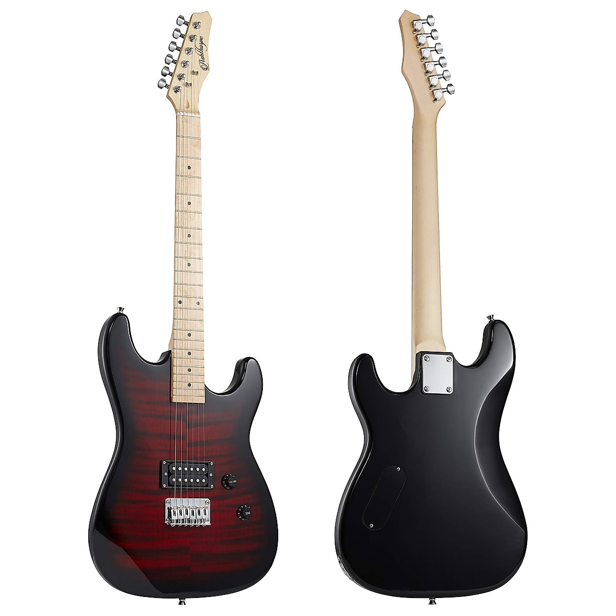 Ashthorpe 39-Inch Full-Size Electric Guitar with Humbucker Pickup (Red), Guitar Kit with Padded Gig Bag, Strap, Strings, Cable, Cloth, Picks