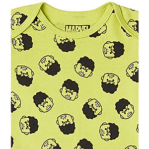 Amazon Essentials Disney | Marvel | Star Wars Baby Boys' Long-Sleeve Bodysuits, Pack of 5, Marvel Friends, 24 Months