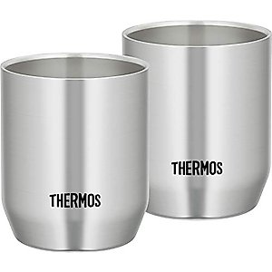 Thermos JDH-280P S Vacuum Insulated Cup, 9.5 fl oz (280 ml), Stainless Steel, Set of 2