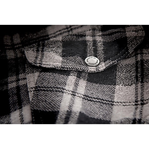 HIGHWAY 21 Marksman Flannel Shirt, Plaid, Button-Down Motorcycle Jacket for Men, Protective Woven Cotton Fabric