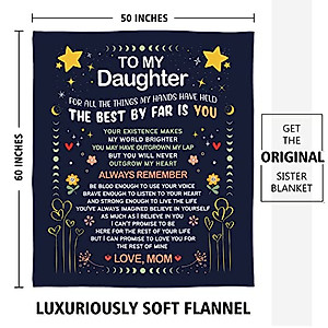 Autogiftry Blanket for Daughter from Mom, for Daughter, Birthday Gifts for Daughter, Graduation Gifts for Daughter, Bonus Daughter, Gifts to My Daughter Throws Blanket, 60"x50"
