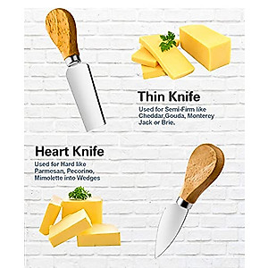 4PCS Cheese Knife Set, Besot Premium Stainless Steel Cheese Slices and Cutter Collection with Handle（Gift-ready) …