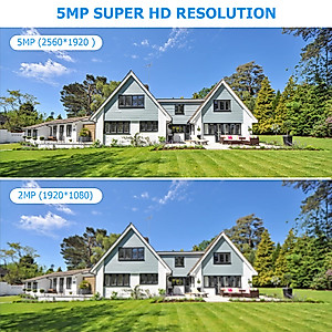 GT HITGX 5MP PoE Security Camera System, NVR Camera System, 8pcs Wired 5MP Outdoor POE IP Cameras, with 2TB HDD for 24-7 Recording, H.265 + Home Security Camera with Night Vision, with Audio [8CH]