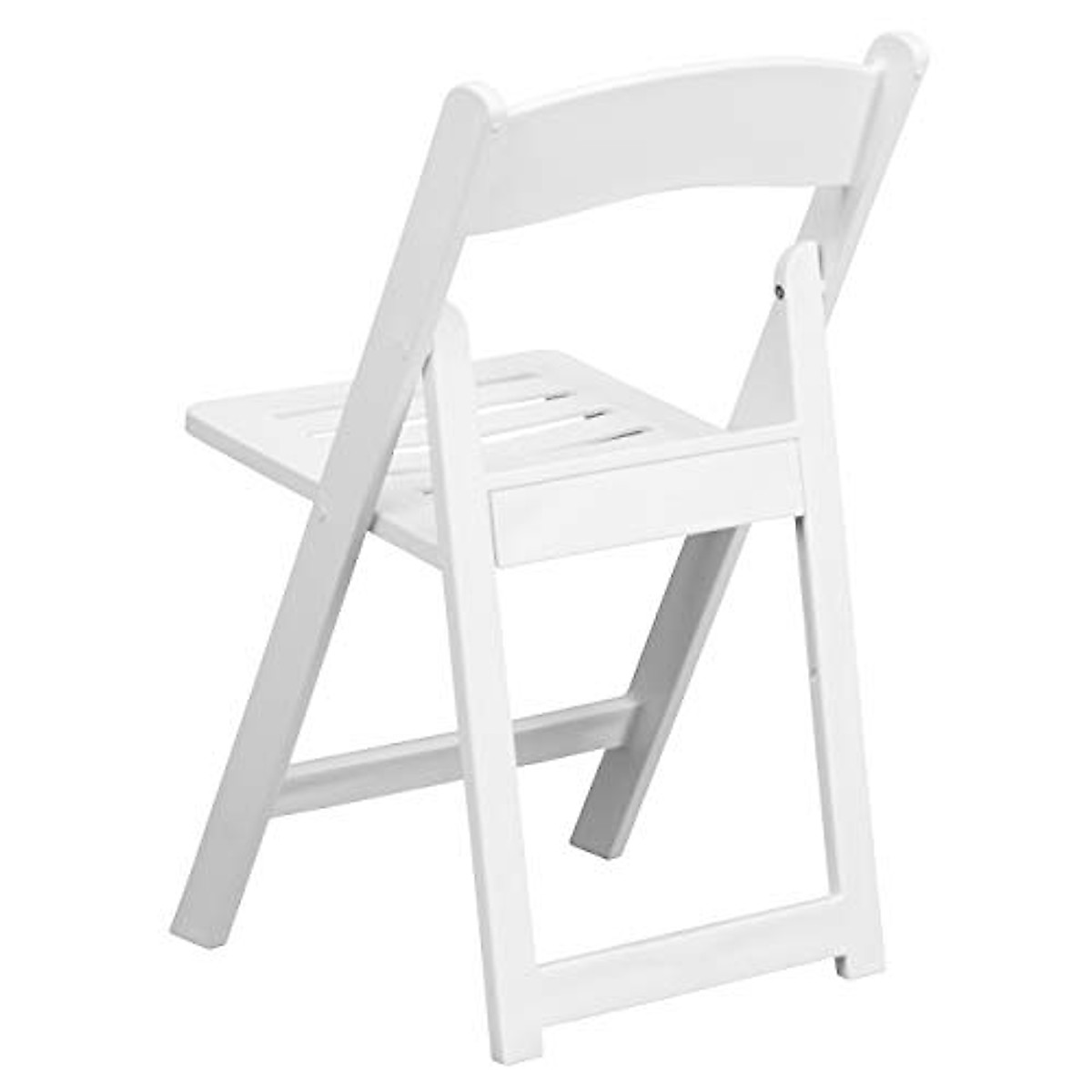Flash Furniture HERCULES Series 1000 lb. Capacity White Resin Folding Chair with Slatted Seat