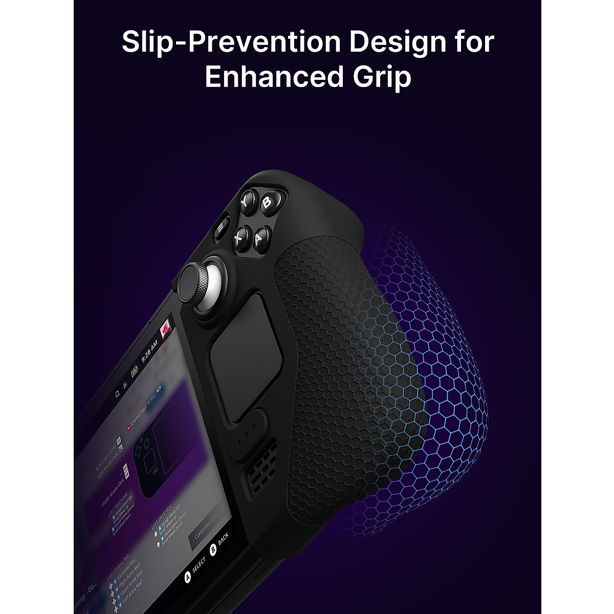 JSAUX Silicone Grip Protection Case Compatible with Steam Deck OLED/LCD, Steam Deck Grip, Steam Deck GripSkin, GripArmor Silicone Sleeve Set (one Left and one Right) - GP0016 Black