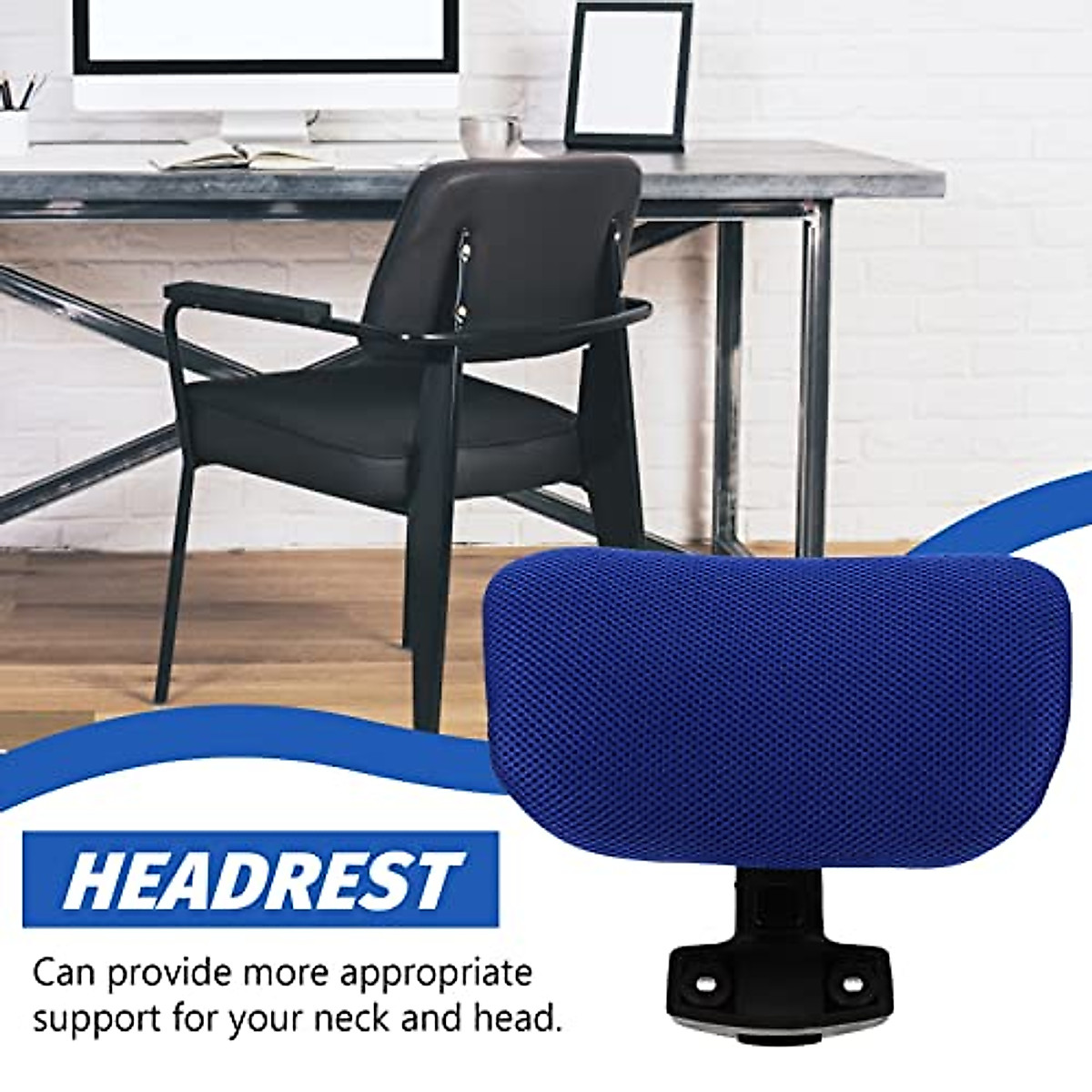 Tofficu Office Chair Headrest Attachment Computer Chair Headrest Adjustable Chair Head Cushion Head Rest for Office Chair(3.0cm Fixing Clips)
