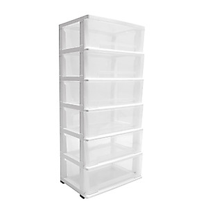 TOOL1SHOoo 6-Tier Metal Rolling Trolley Cart Kitchen Storage Organizer Shelf with 4 Wheels PP Rolling Utility Cart Storage Mobile Organization Holder Space-saving