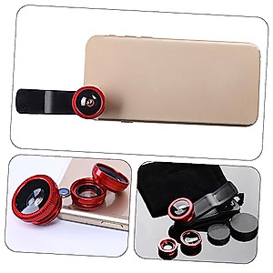 VOSAREA 2 Sets Phone Lens Fisheye Lens Cortinas Inteligentes Phone Fish Eye Mobile Camera Lens Wide Angle Lens Camera Lens Kit 3 in 1 Phone Camera Lens Wide Angle Phone Lens Triple Suite