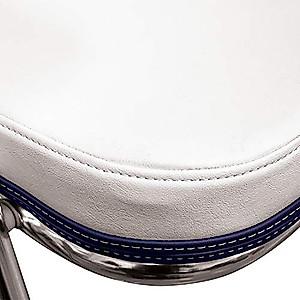 Wise 3319-924 Folding Deck Chair, White with Navy Trim, Standard