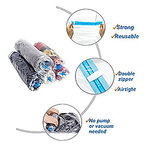 Space Saver Bags Vacuum Storage Bags Compression Travel Packing Bags 10 Packs Roll Up Travel Bags No Vacuum or Pump Needed