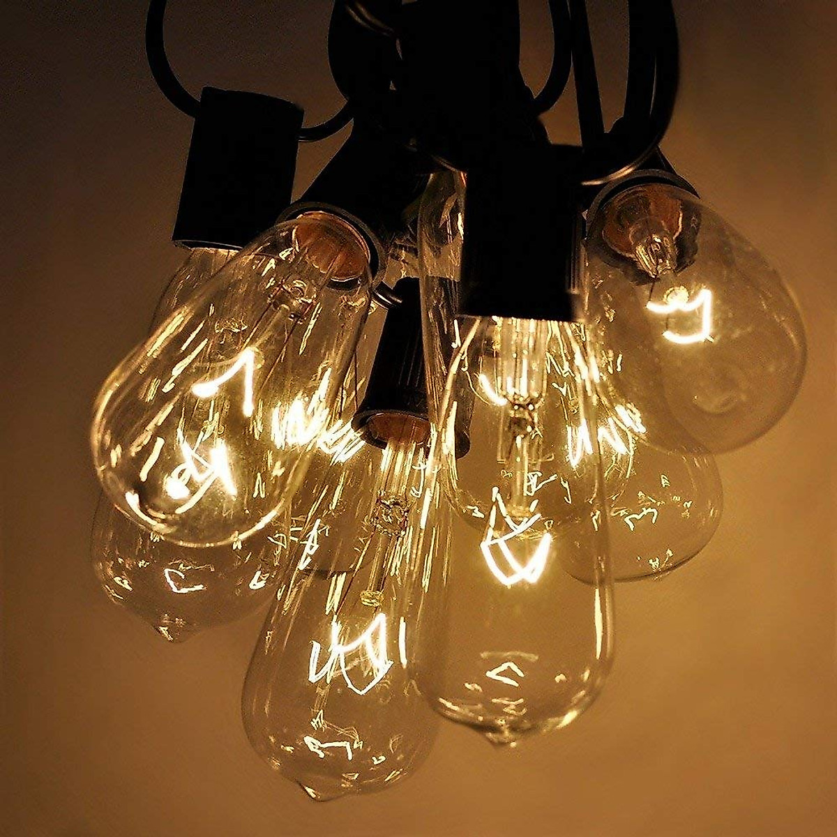 GOOTHY ST40 Edison Replacement Bulbs, 7 Watt E17 Intermediate Screw Base Clear Edison Light Bulbs ST40 Replacement Bulbs for Outdoor String Lights, C9 Incandescent Light Bulbs, Warm White-10 Pack