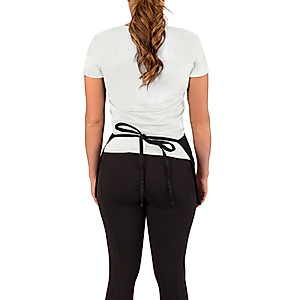 KNG Waitress Apron with 3 Pockets – 11 inch Waist Apron - Black