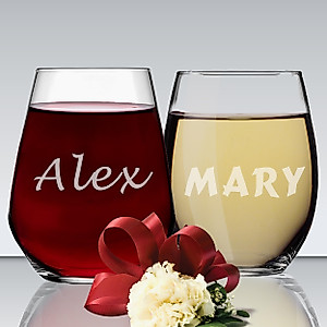 My Personal Memories, Personalized 15oz Stemless Wine Glass - Engraved With Your Custom Text