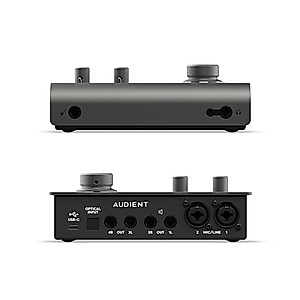 Audient Audio Interface iD14 MKII, 2 Class-A Microphone Preamps (High Performance USB Audio Interface, USB-C Connector, Monitor Mix and Monitor Panning Function, 2 Headphone Outputs), Black