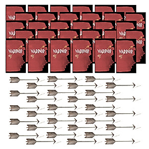 Smiling Wisdom - Bulk 30 Warrior Gift Sets - Employees Staff Mini Warrior Appreciation Cards, Bags and Arrow Keepsake Gifts (90 Pcs) - Silver Arrow