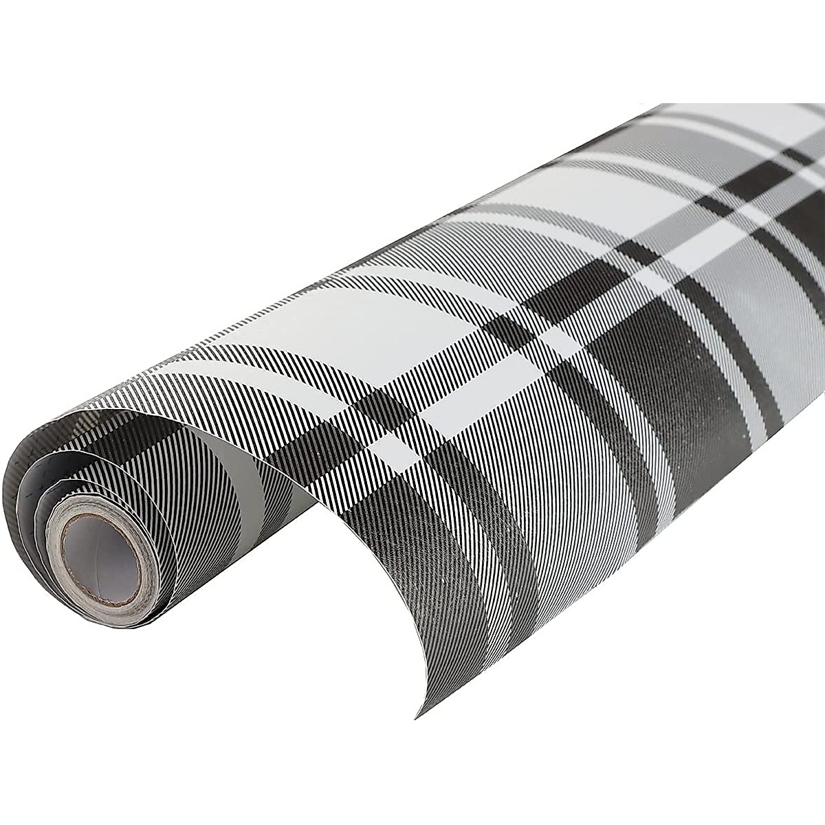 HDsticker Peel and Stick Black White Plaid Drawer Liner Shelf Liner Paper