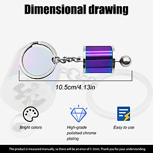 Mini Six Speed Manual Transmission Shift Lever Keyring Creative Auto Part Model Key Chain Ring Keyrings Keyfob (Colorful)
