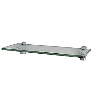 XVL 14-Inch Bathroom Glass Shelf, Chrome GS3004B