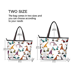 Scandinavian Christmas Gnome Handbags and Purse for Women Tote Bag Large Capacity Top Handle Shopper Shoulder Bag
