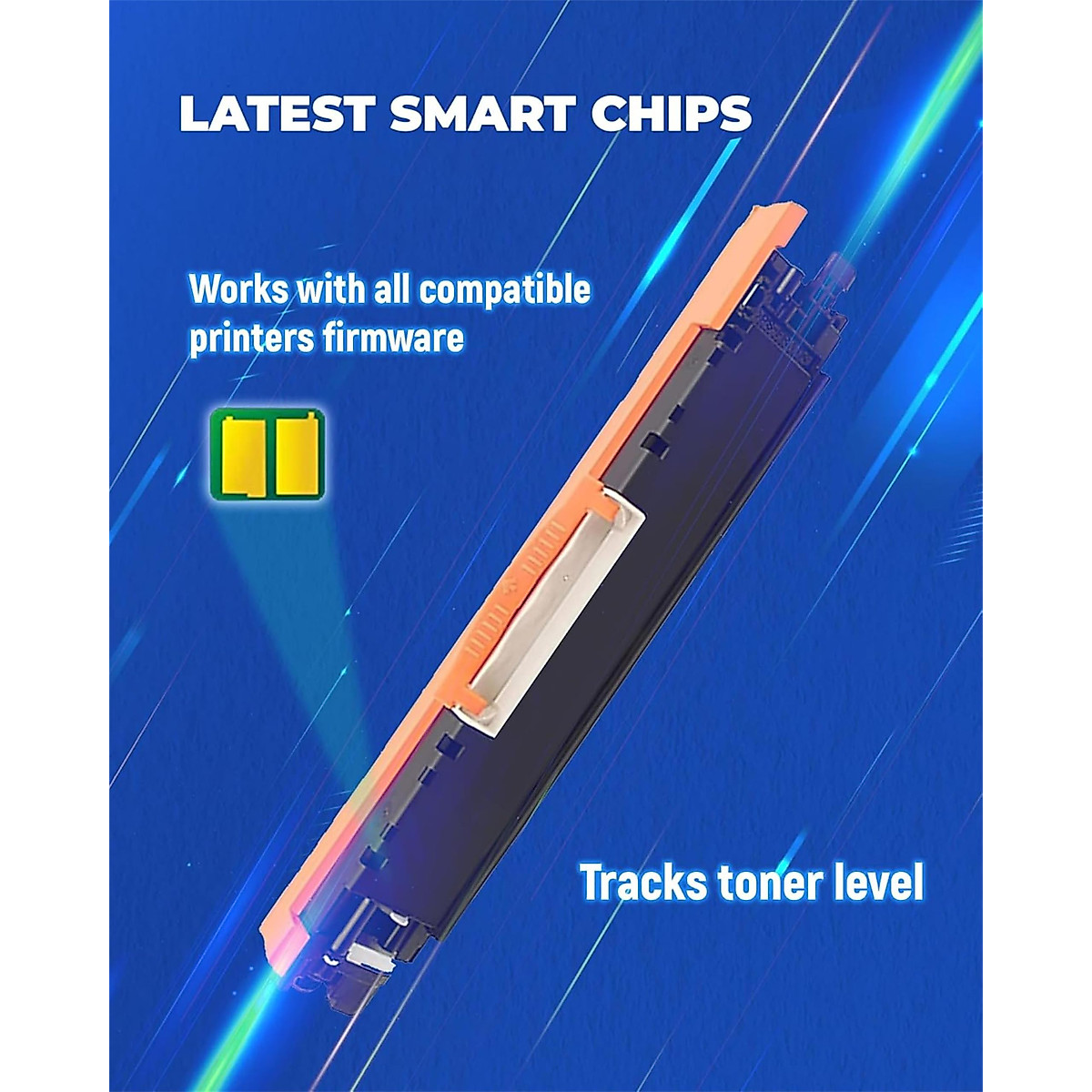 126A Toner Cartridges 4-Pack Replacement for HP 126A CE310A CE311A CE312A CE313A Toner Laserjet Pro CP1025 CP1025nw,Pro 100 Color MFP M175nw M275 M275NW Printer Ink (Black, Cyan, Magenta, Yellow)