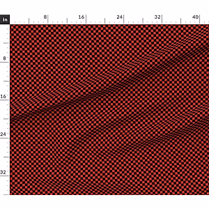 Spoonflower Fabric - Inch Black Dark Red Checkerboard Squares Check Printed on Petal Signature Cotton Fabric Fat Quarter - Sewing Quilting Apparel Crafts Decor
