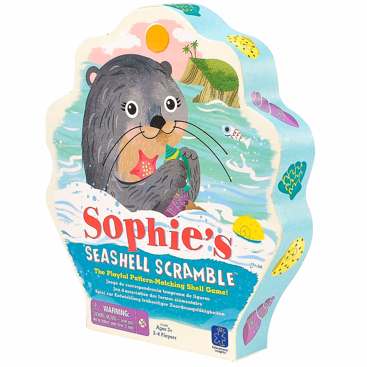 Educational Insights Sophie's Seashell Scramble Game for Preschoolers & Toddlers, Patterns & Matching Game, Fine Motor Skills, Ages 3+