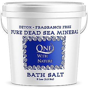 Pure Dead Sea Salt, 5Lb-Fine Bath Salts for Soaking, Highest Mineral Content, Acne Eczema Psoriasis Treatment, 21 Essential Minerals, Fragrance-Free