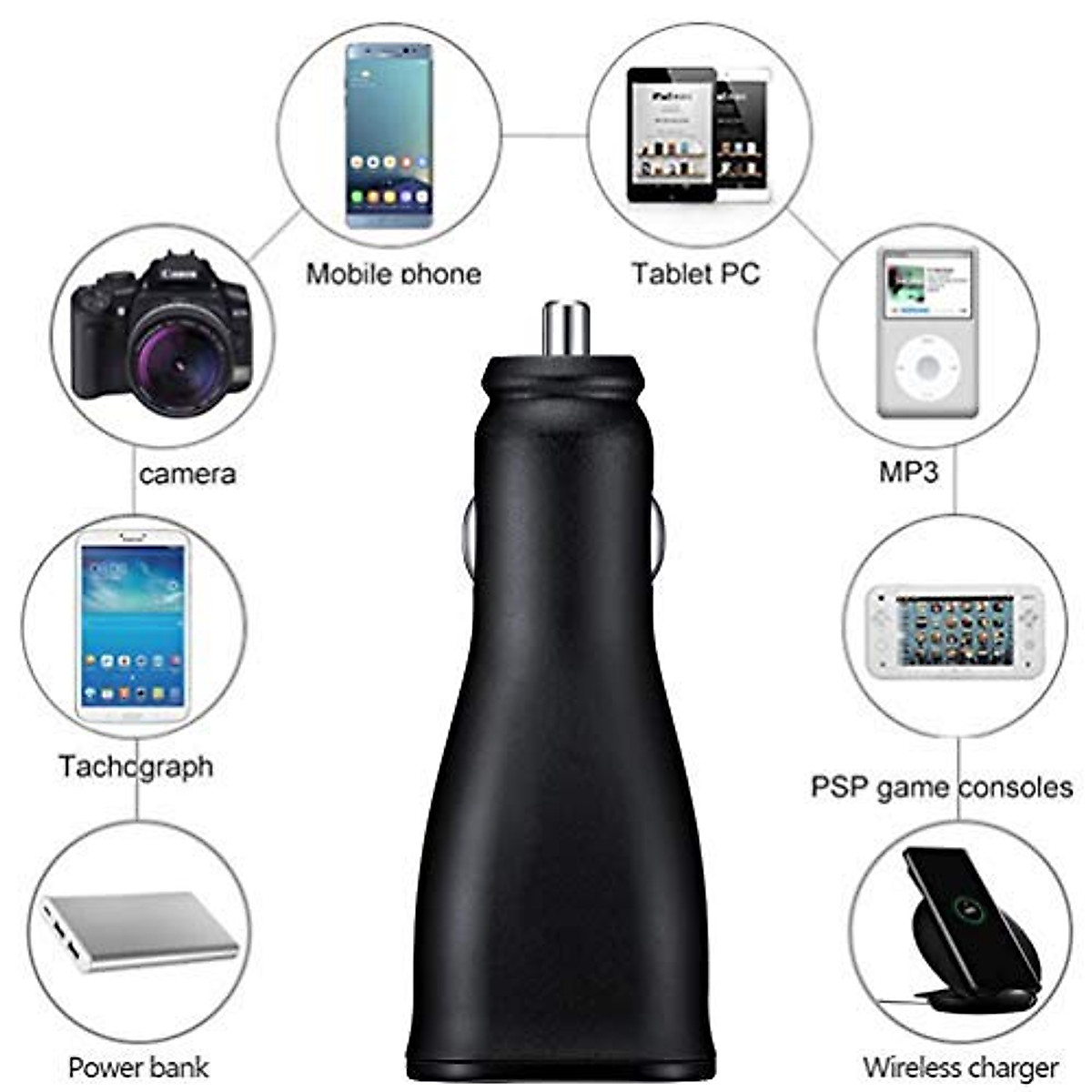 eFa Fast 15W Car Charger Works for Samsung SM-A600A with Adaptive Fast Charge 2.0 and MicroUSB Data Cable!