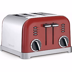 Cuisinart CPT-180MRP1 Metal Classic 4-Slice Toaster, Metallic Red