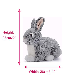 Lazada Easter Bunny Toy Stuffed Animal Realistic Rabbit Plush Toy Gray 9.5"