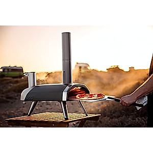 Ooni Fyra 12 Hard Wood Pellet Fired Outdoor Pizza Oven + Ooni 12" Pizza Peel + Ooni Infrared Thermometer - Outdoor Kitchen Pizza Making Oven Bundle
