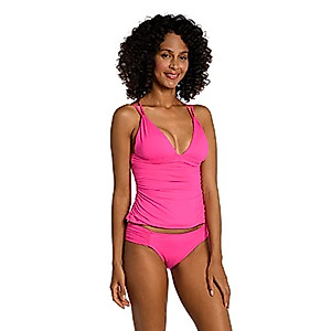 La Blanca Women's Island Goddess Over The Shoulder Tankini Swimsuit Top, Pop Pink, 6