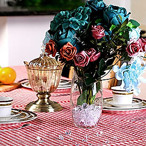 Hicarer 800 Pieces Diamond Decorations Acrylic Diamond Table Scatter Crystals for Table for Vase Fillers Party Table (Clear, 12mm, 8mm, 6mm, 3mm, 2mm)