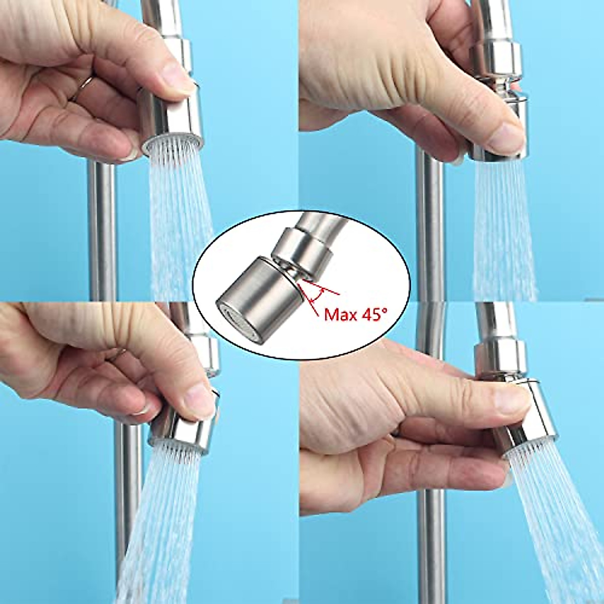 UMANYI Commercial Kitchen Faucets Wall Mount 4 inch Center Stainless Steel Brushed Nickel 2 Handle Utility Laundry Sink Bar Pre Faucet 11" Spout with Aerator SSKF09-3CZ